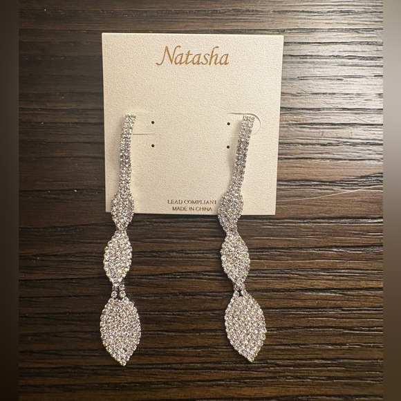 Natasha Couture | Jewelry | New Natasha Silver Drop Earrings | Poshmark